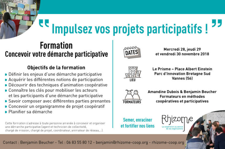 Formation "Concevoir votre démarche participative" - 28, 29, 30 ...